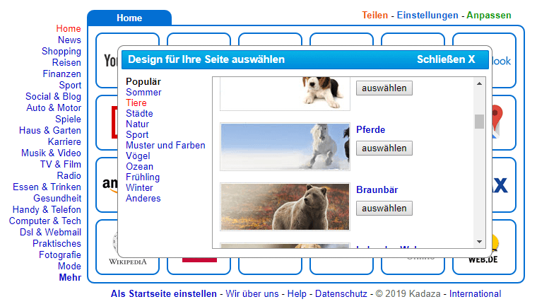 Kadaza Als Startseite Einrichten